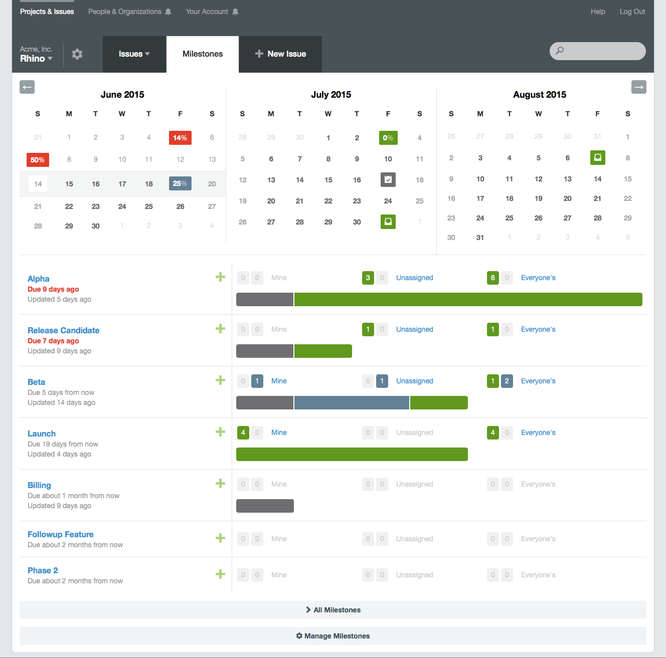 Milestones & Date/Time Options - Sifter